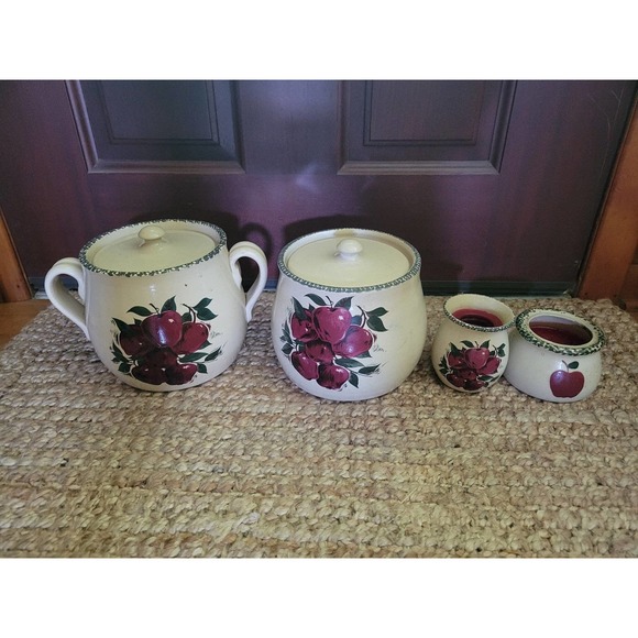 Dining | Vintage Apple Home Garden Canister And Candle Set | Poshmark